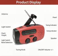 China Portable Emergency Solar Powered Hand Crank Radio With Led Flashlight Fm Radio for sale