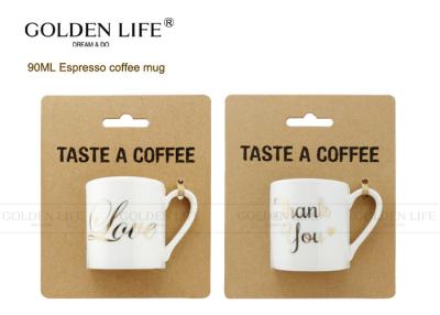 China Kraft Card Package Espresso Coffee Mugs Lightweight Love And Thank You Design for sale