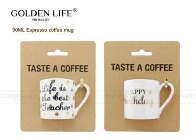 China BSCI DISNEY Certificated Espresso Coffee Mugs 90mL Capacity With Happy Birthday Design for sale