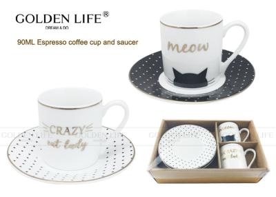 China Cat And Dot Design Espresso Coffee Mugs Food Grade Material Personalized Gift for sale