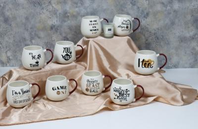 China Ceramic/Porcelain 360cc ball Mug With Handle Tea/Coffee Mug for Home office using for sale