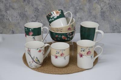 China Fashion tableware set Ceramic/Porcelain mug and bowl for Home/Office using with gift box for sale