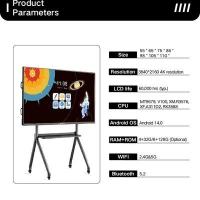 China 98 Inch Flagship Interactive Whiteboard Android 16 Windows 11 Pro Dual OS Full AI Suite DMS OEM Board for sale