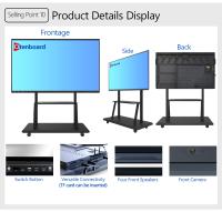 China Qtenboard 65 Inch Interactive Whiteboard with 4K Resolution 20-Point Touch and Android 14.0 OS for Smart Classrooms for sale