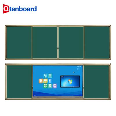 China Sliding Green Board with Double-Layer Sliding Structure Matte Metal-Painted Surface and Dust-Proof Silent Pulley System for Classroom Teaching for sale
