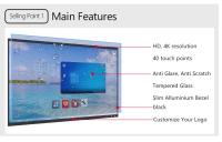 China 65 Inch Android 14 Interactive Smart Whiteboard with 4K Screen and Infrared Touch Frame for sale
