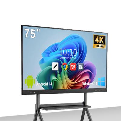 China Interactive Smart Whiteboard with 4K Screen 40-50 Touch Points and Android 14 System for Classroom and Office for sale