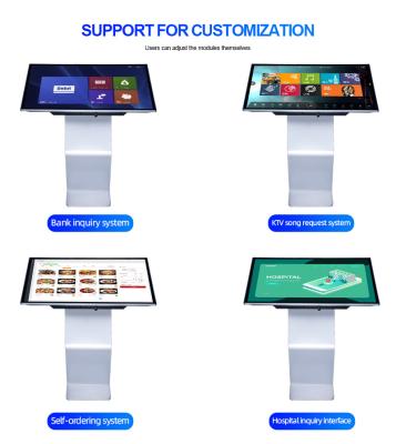 China 10-Point Capacitive Touchscreen Self-Service Kiosk with 3840x2160 Resolution and Wall-Mounted Design for Indoor Advertising for sale