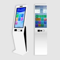 China 27 Inch Floor Stand Self-Service Kiosk with 10-Point Capacitive Touchscreen 3840x2160 Resolution and IP54-Rated Casing for sale