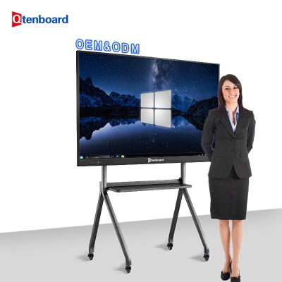 China 4K Resolution Interactive Whiteboard with 40-50 Touch Points and Dual OS (Windows + Android 14.0) for Education and Meetings for sale