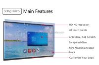 China Qtenboard 4K Interactive Whiteboard with 40-50 Touch Points and Android 14 OS for Smart Classrooms for sale