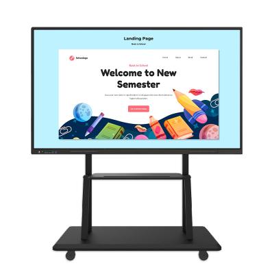China 4mm Tempered Glass 4K Interactive Digital Whiteboard with 40-50 Touch Points for Teaching and Meetings for sale