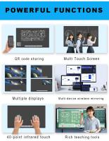 China Qtenboard 4K Resolution Interactive Smart Board with 40-50 Touch Points and Android 14.0 OS for sale