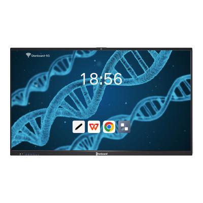 China 4K 50 Point Touch Screen 1MM Zero Bond Tempered Glass Interactive Whiteboard Smart Board for sale