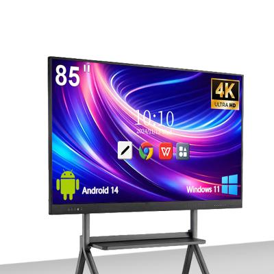 China 4K Resolution 40-50 Touch Points Dual System Interactive Digital Whiteboard for Education and Conference for sale