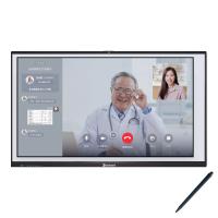 China 75 Inch Interactive Flat Panel with 4K Ultra-HD Display 40-50 Touch Points and Dual OS for Conference Rooms for sale