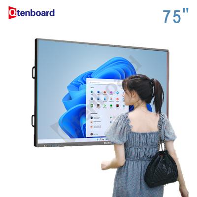 China Qtenboard Custom Logo 4K Touch Screen Interactive Whiteboard with Multi-Language Software and 40-50 Touch Points for sale