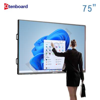 China Qtenboard Interactive Smart Board with 4K Resolution 40-50 Touch Points and Dual OS for Classroom and Office for sale