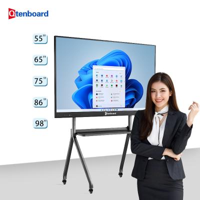 China Qtenboard 75 Inch Interactive Whiteboard with 4K Ultra-HD Display 40-50 Touch Points and Dual OS for Smart Collaboration for sale