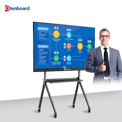 China Qtenboard 55 Inch Interactive Smart Board with 4K Resolution 40-50 Touch Points and Dual OS for Classroom and Office for sale