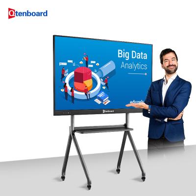 China Qtenboard 65-Inch Interactive Smart Board with 4K Resolution and 40-50 Touch Points for Education for sale