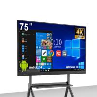 China Qtenboard 55-110 Inch 4K Resolution Interactive Flat Panel with 40-50 Touch Points and Android 14.0 OS for Schools and Offices for sale
