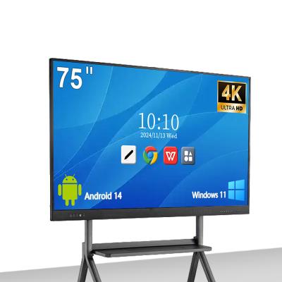 China Qtenboard 4K Resolution Interactive Smart Board with 40-50 Touch Points and Dual OS for Classroom and Office for sale