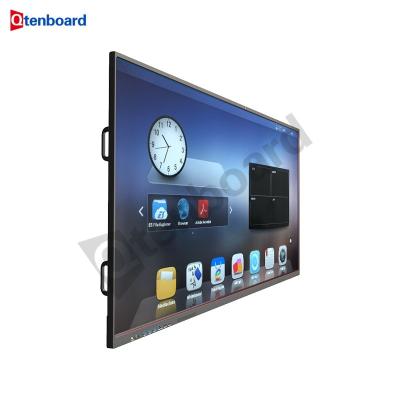 China Qtenboard 55 Inch Interactive Whiteboard with 4K Resolution 40-50 Touch Points and Dual OS for Teaching and Meetings for sale