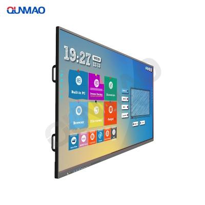 China Qtenboard 86 Inch 4K Interactive Whiteboard with 40-50 Touch Points and Android 14.0 + Windows OS for sale