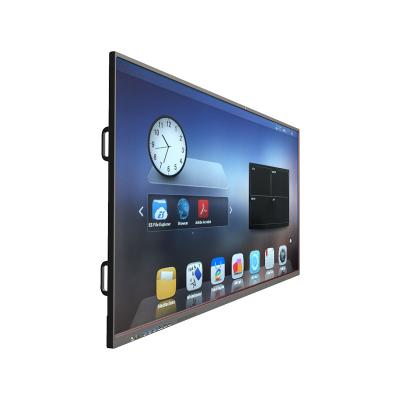 China Qtenboard Wholesale 75 Inch 4K LCD Touch Screen Interactive Flat Panel with Dual System Smart Board for sale