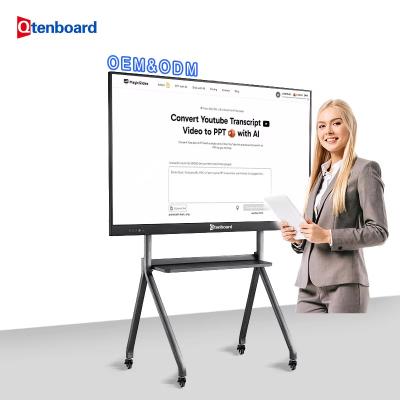China Qtenboard 65 Inch Interactive Whiteboard with 40-50 Touch Points 4K Resolution and Dual OS for Education and Meetings for sale