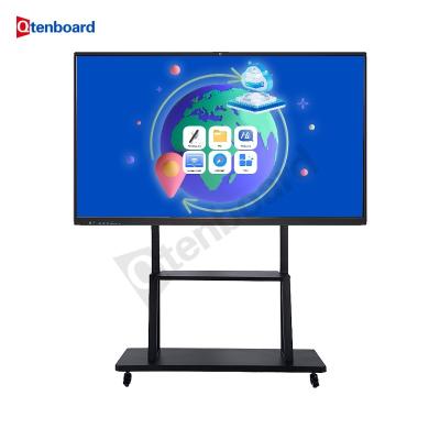 China Qtenboard 65 Inch Interactive Whiteboard with 4K Resolution Android 14 and Infrared Touch for Classrooms for sale