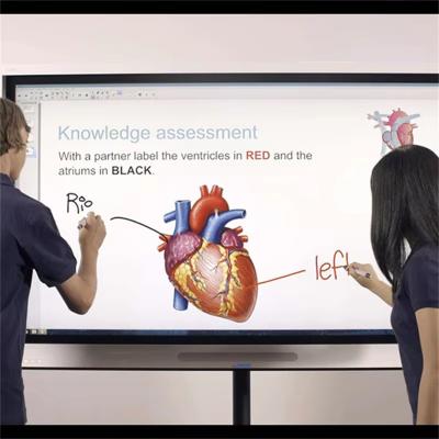 China 75 Inch Interactive Smart Board with 4K Resolution 40-50 Touch Points and Android 14.0 OS Digital Whiteboard for sale