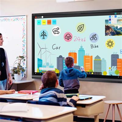 China 4K Resolution Interactive Smart Board with 40-50 Touch Points and Android 14.0 OS for Education and Meetings for sale