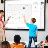 China Android 14 75 Inches Interactive Flat Panel with 4K Resolution and Infrared Touch for Education for sale