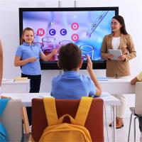China 75 Inch Interactive Whiteboard with 4K Resolution Infrared Touch and Android 14 for Education for sale