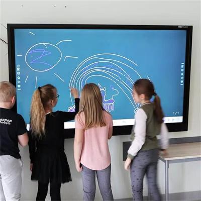 China 75 Inch 4K Resolution Interactive Flat Panel with Android 14 for Education and Meetings for sale