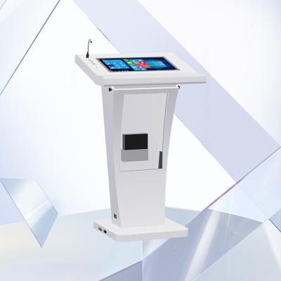 China Qtenboard Digital Podium with 19inch LCD Touch Screen Intel i5 PC Integration and Wireless Mic Support for sale
