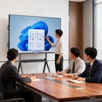 China 4K AI Interactive Smart Board with 50 Point Multi-Touch and EDLA Google Certification for Hybrid Learning for sale
