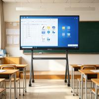 China 4K Resolution 50 Point Multi Touch Interactive Smart Whiteboard with Android 14.0 OS for Digital Classrooms for sale