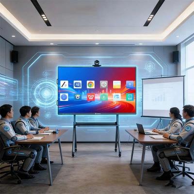 China 86 Inch 4K Google EDLA Certified Interactive Whiteboard AI Powered Video Conferencing for Corporate Hybrid Meeting Room for sale