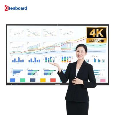 China 98 Inch 4K Ultra Large Smart Whiteboard with 50 Touch Points Dual OS High Brightness for Auditorium Lecture Hall for sale