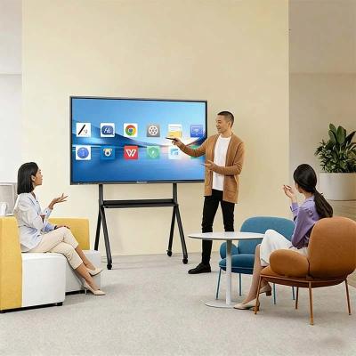 China 75 Inch 4K Smart Whiteboard with Android 14 40 Touch Points Built-in Teaching Software for Classroom Education for sale
