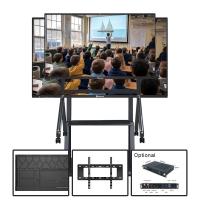 China 75 Inch 4K Smart Whiteboard with Android 14 40 Touch Points Built-in Teaching Software for Classroom Education for sale