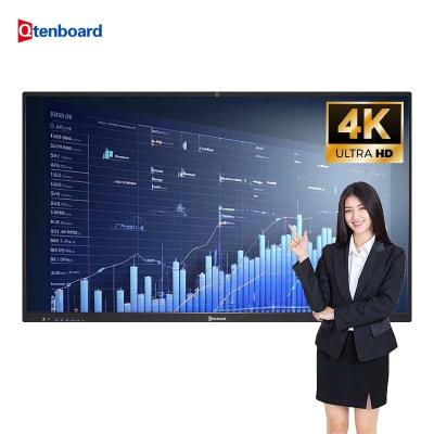 China OEM ODM Custom 55 to 110 Inch 4K Interactive Flat Panel with Logo Branding Customized Hardware for Education Business for sale