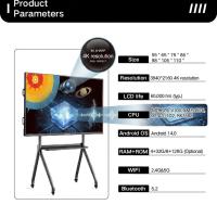 China 98 Inch 4K Ultra HD Smart Interactive Whiteboard 100 Point Touch AI Collaboration Tools with Warm Light Eye Safe Display for sale