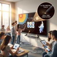 China 98 Inch Premium 4K AI Interactive Whiteboard 100 Point Touch Warm Light Full Collaboration Suite for Auditorium Venue for sale