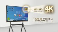 China 55 Inch LCD 4K Touch Interactive Whiteboard Android 16.0 Qtenboard for Classroom Education for sale