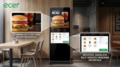 China Qunmao Vertical Floor Standing Digital Signage 32 43 49 55 Inch 4K Portrait Advertising Totem for Shopping Mall for sale