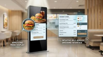 China Qunmao 4K Interactive Digital Signage Kiosk 55 65 Inch Android Touch Screen Meeting Room Hospital Wayfinding Display for sale